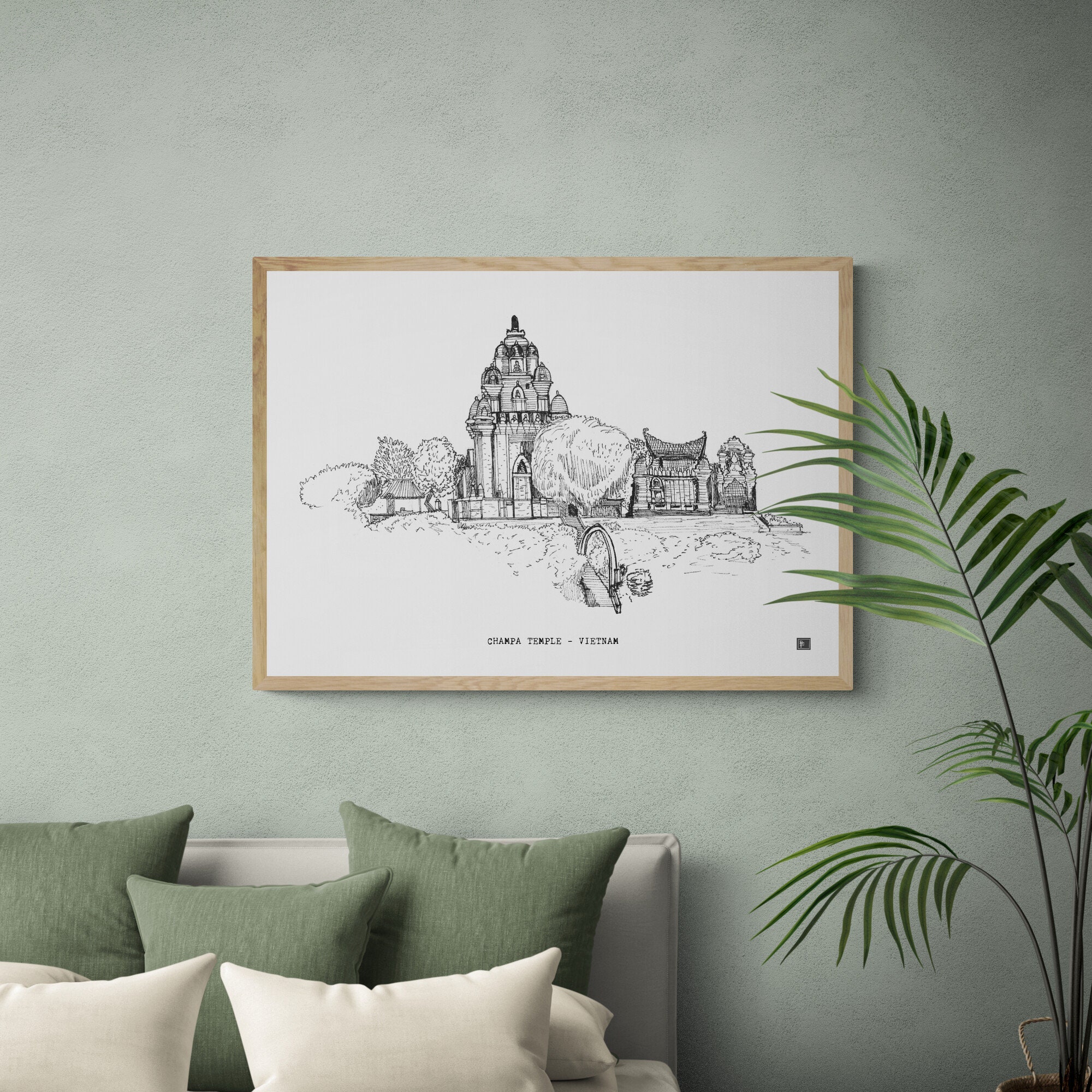 Vietnam Travel Art Print, Champa Temple Vietnam, Vietnamese Culture Art ...