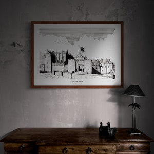 Scotland Stirling Castle Print Art, Architecture Sketch Print, Pen ...
