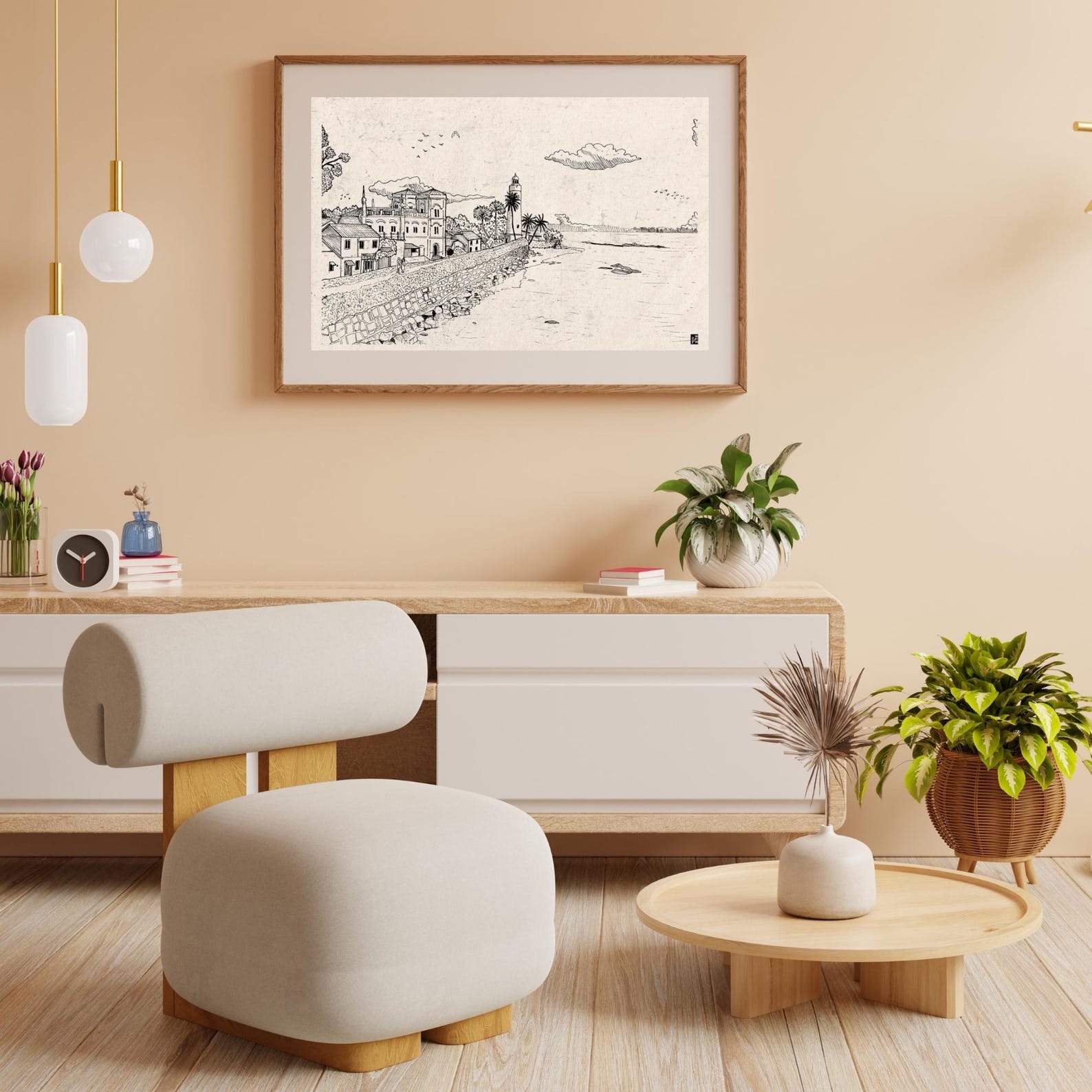 Galle Dutch Fort Sri Lanka Art, Galle Landscape Print, Pen Ink ...