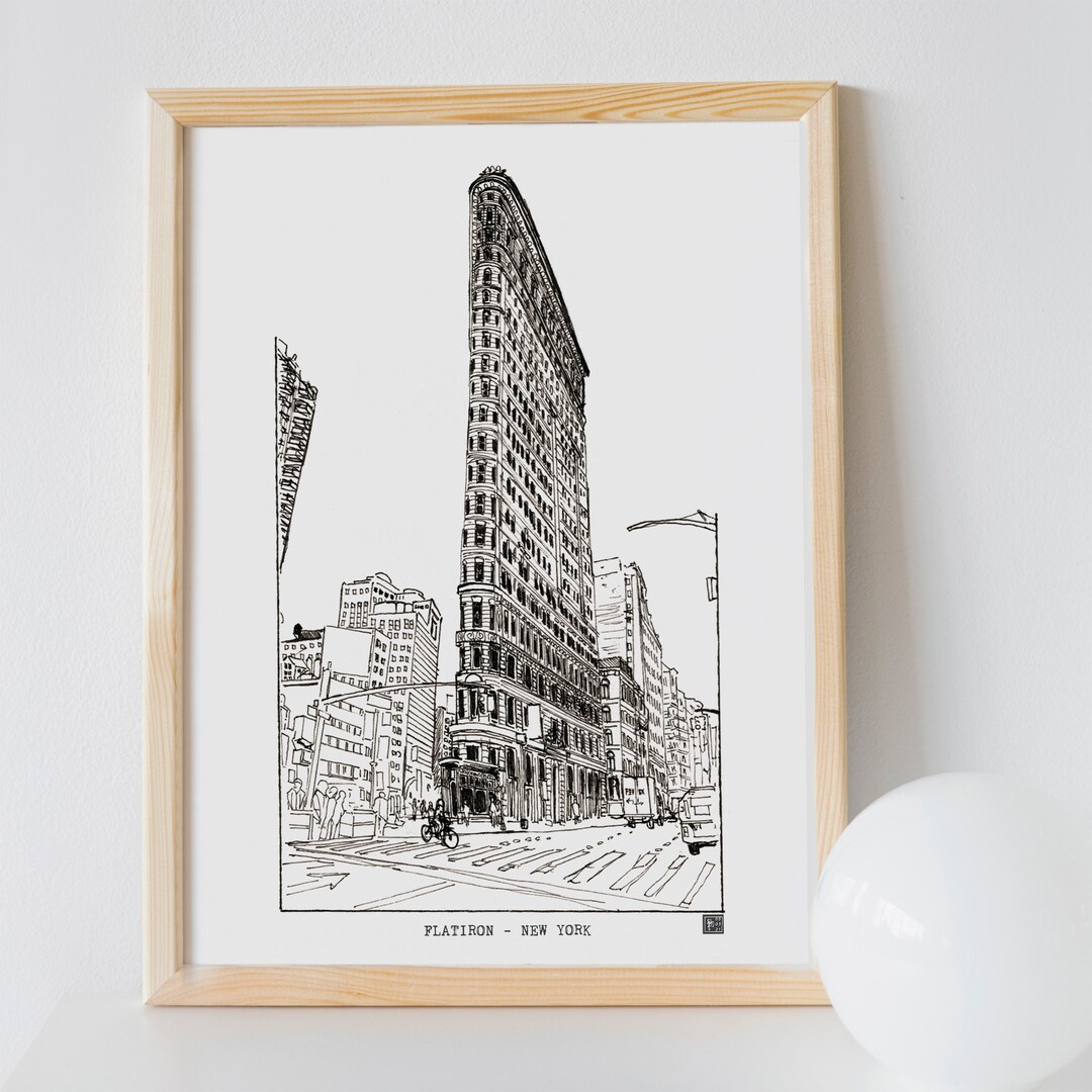 New York City Art Print, Flatiron Building Cityscape Wall Art, NYC Fine ...