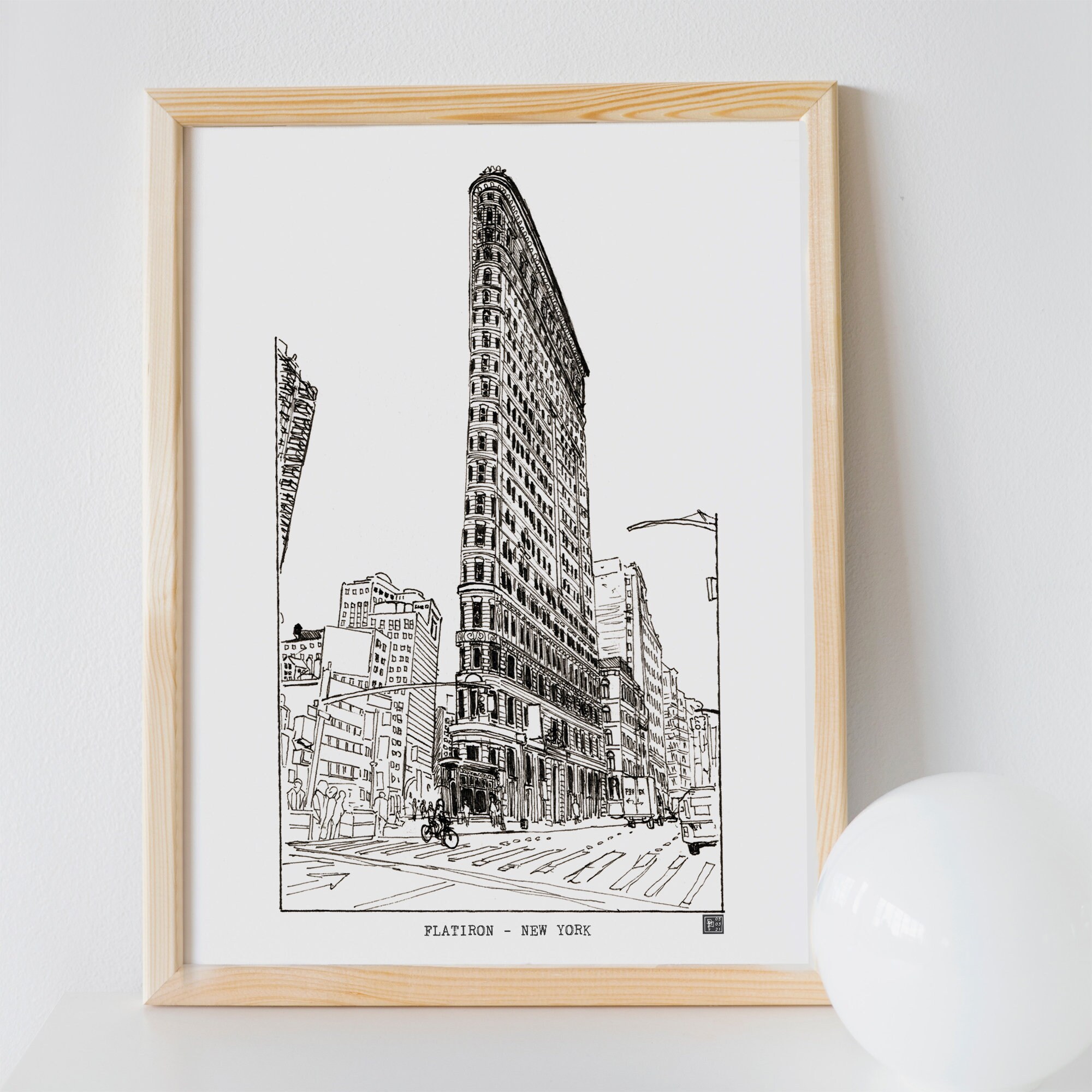 New York City Art Print, Flatiron Building Cityscape Wall Art, NYC Fine ...