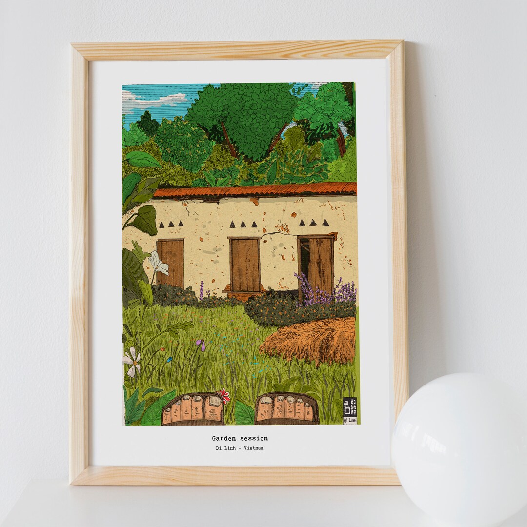 Garden Session Art Print, Garden Art Illustration, Botanical Art ...