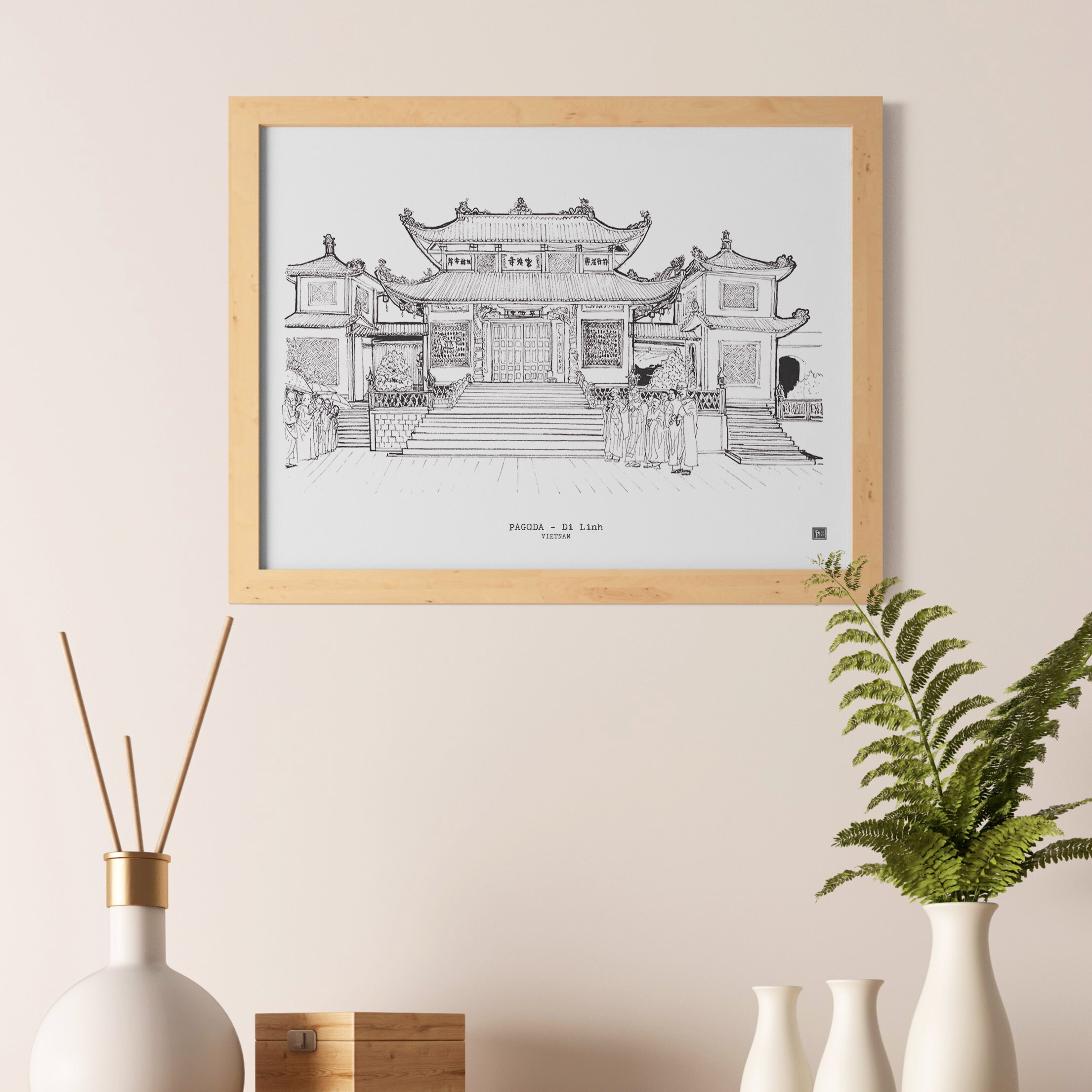 Vietnam Art Print, Architecture Print, Vietnamese Pagoda Dilinh Vietnam ...