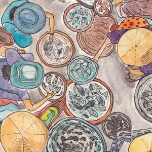 Vietnam Travel Art Watercolor Print, Hoi an Fish Market, Vietnamese ...