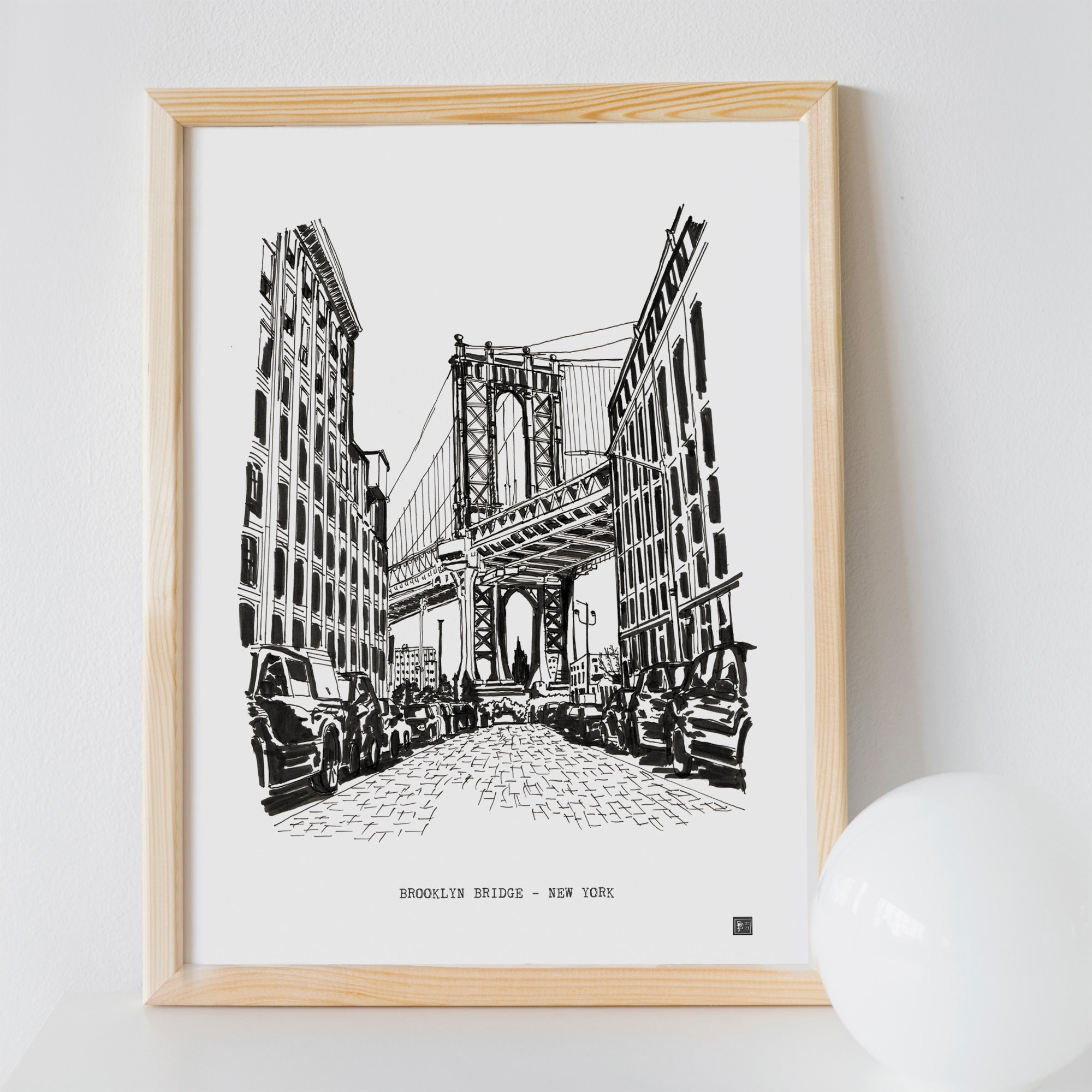 Brooklyn Bridge Outline