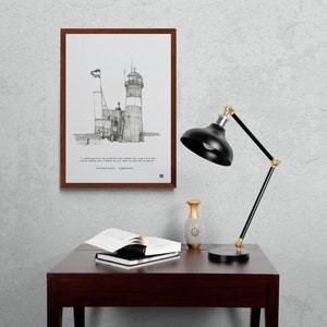Netherlands Print, Dutch Lighthouse Art Print, Fine Line Art, Dutch ...