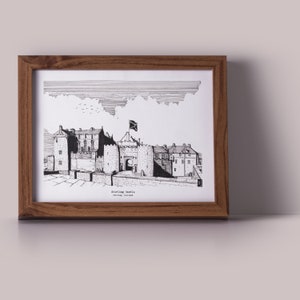 Scotland Stirling Castle Print Art, Architecture Sketch Print, Pen ...