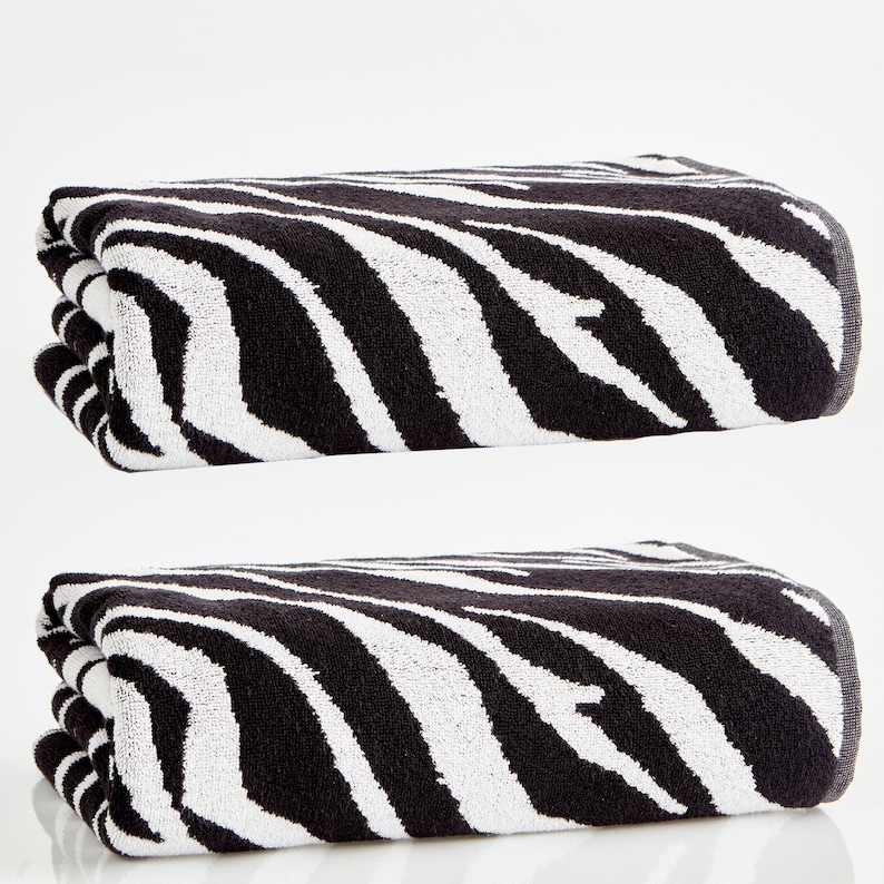 Zebra Design Bath Towel Set It Consists of 2 Towels %100 - Etsy