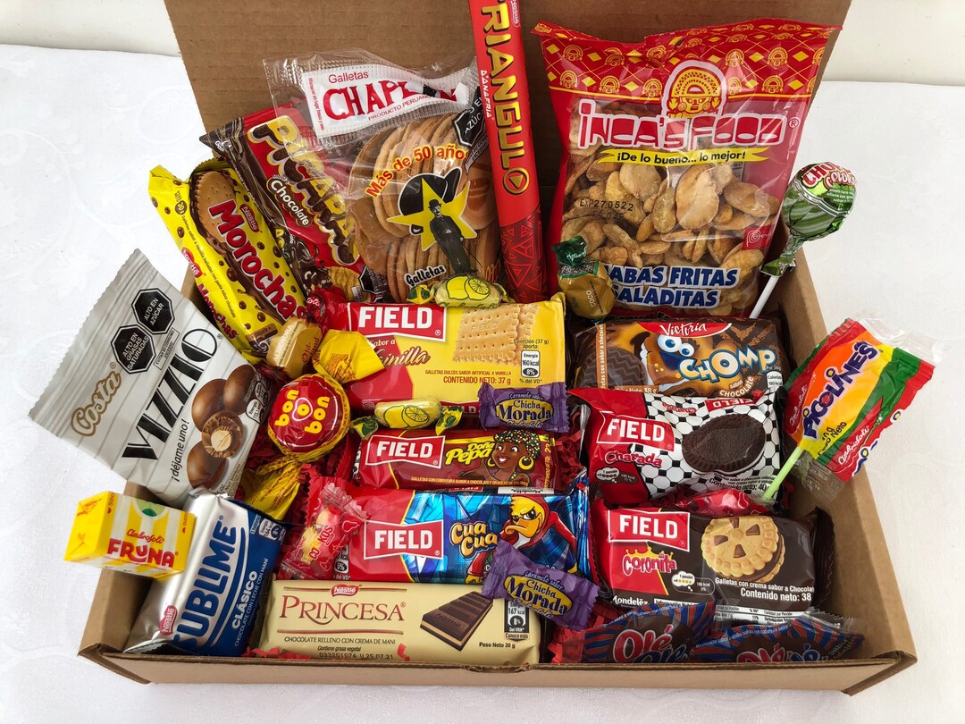 Peruvian Candy Box Mix With Assortments Cookies Chocolates Salty Snacks ...