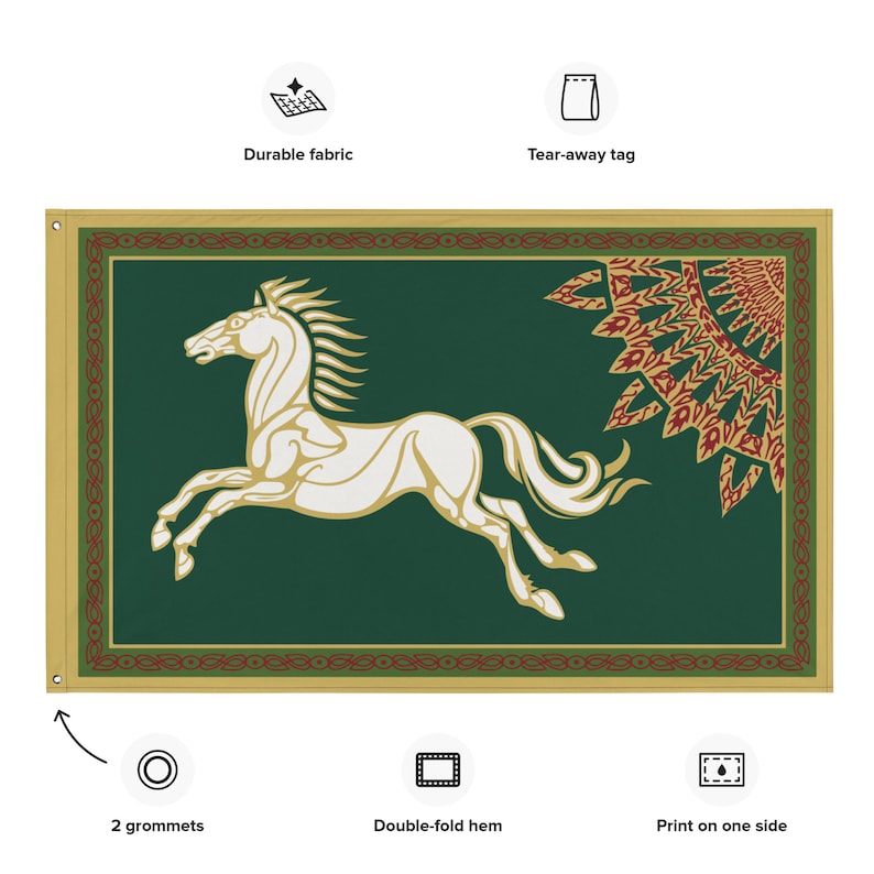 LOTR Rohan Flag Rohan Horse Flag the Lord of the Rings - Etsy