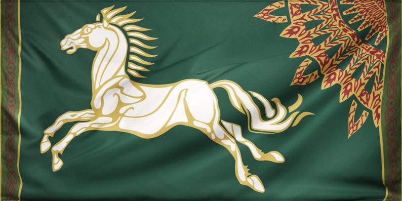 LOTR Rohan Flag Rohan Horse Flag the Lord of the Rings - Etsy