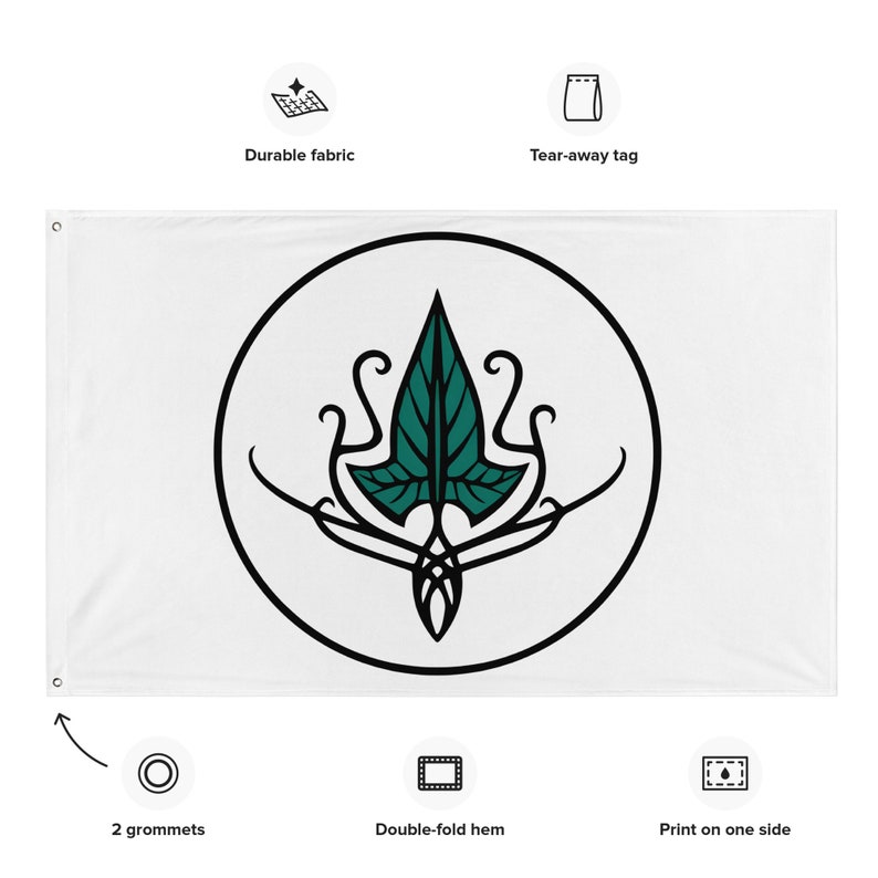 LOTR Lothlorien Flag Elven Kingdom Galadriel and Celeborn - Etsy