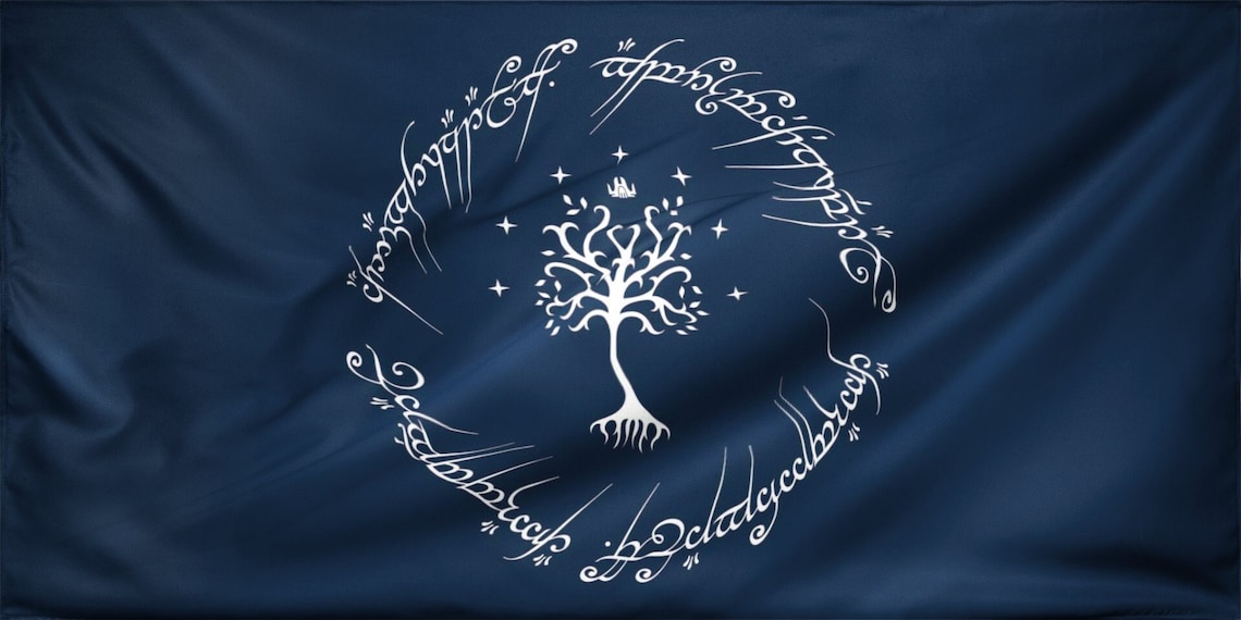 LOTR Gondor Flag Tree of Gondor Flag the Lord of the Rings Banner Blue ...