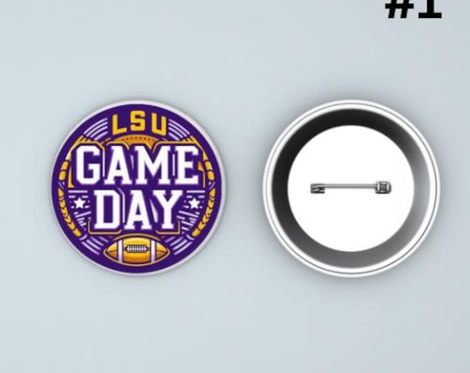 Purple & Gold Game Day Tailgate Buttons | Game Day Pins | College ...