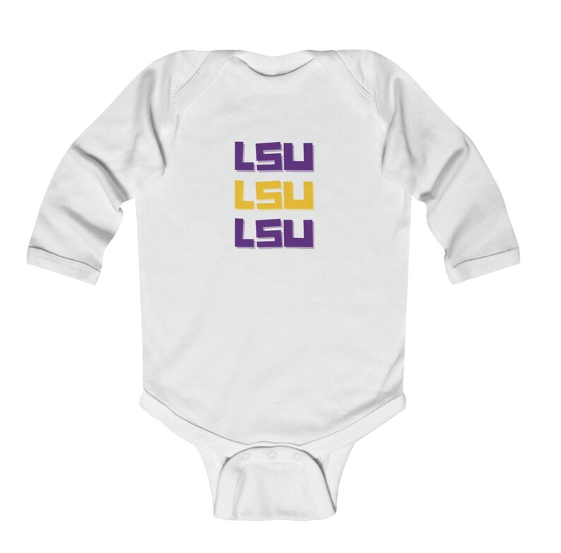 LSU Long Sleeve Onesie Baby Onesie Baby Shower Gift Baby Bodysuit Team ...