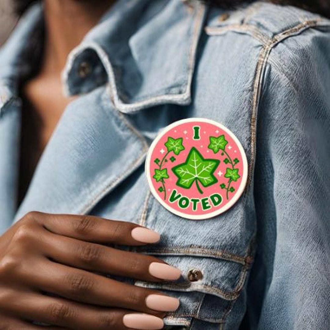 I Voted Button Pins | Pretty Girl Pins | AKA Button Pin | Stroll to the ...
