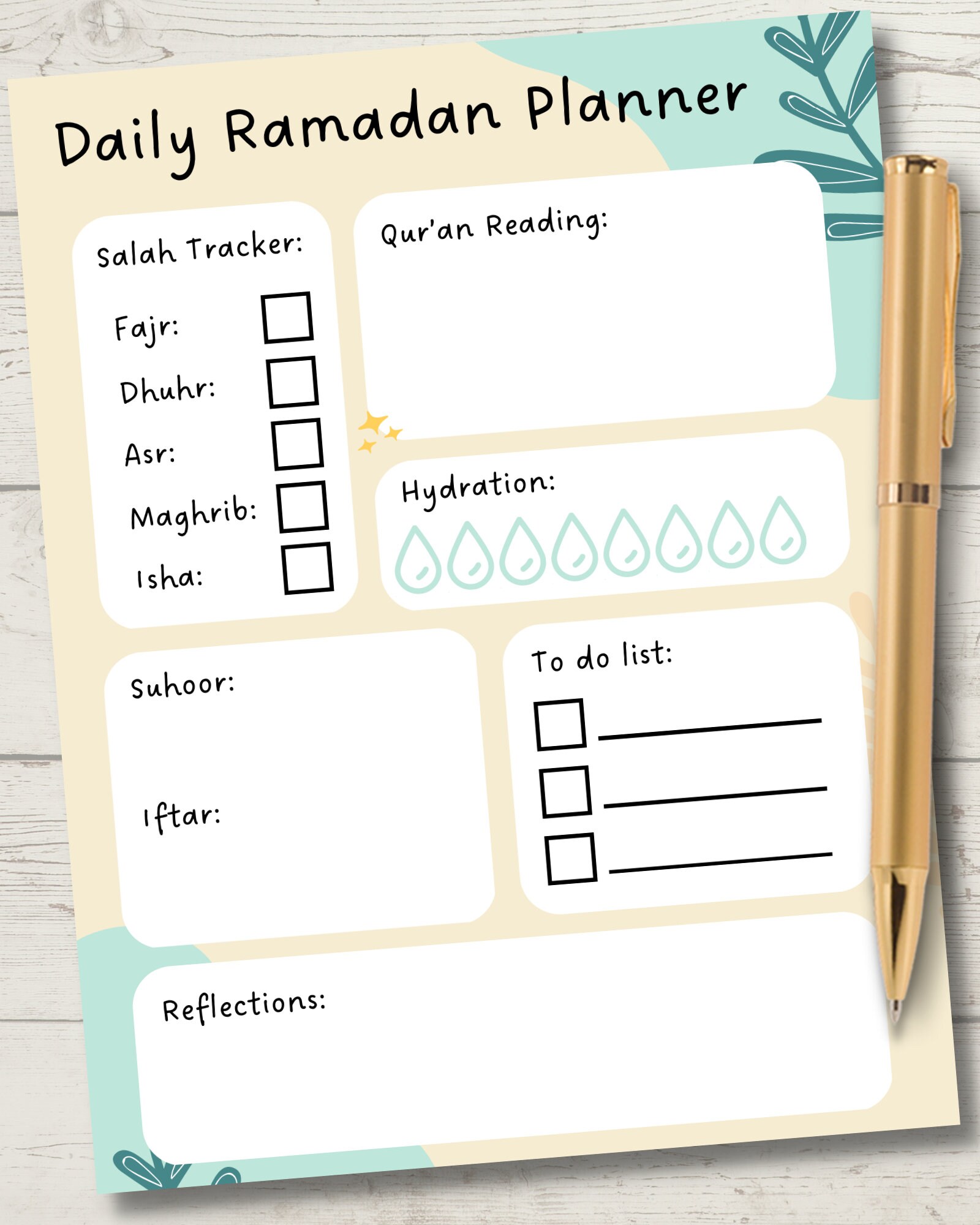 Ramadan Planner Printable INSTANT DOWNLOAD (3 Pages) - Etsy