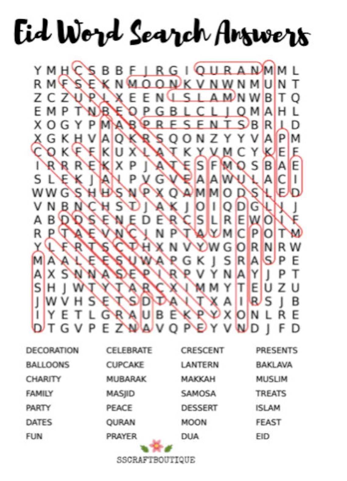 Eid Word Search INSTANT DOWNLOAD - Etsy Canada