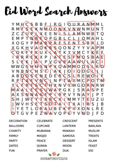 Eid Word Search INSTANT DOWNLOAD - Etsy Canada
