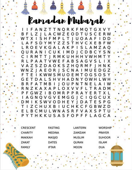Ramadan Word Search and Answers- INSTANT DOWNLOAD - Etsy