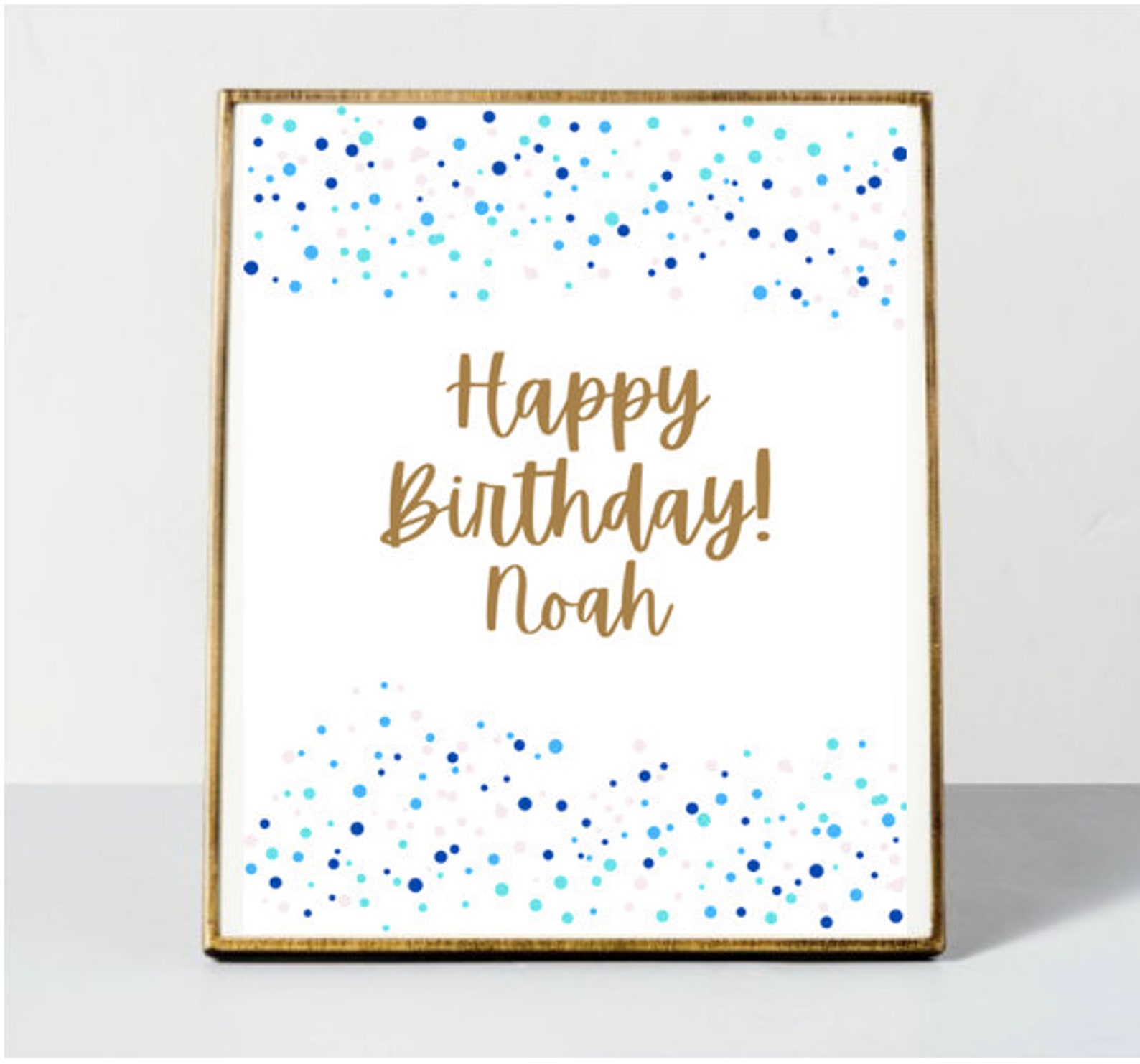 Happy Birthday Sign, Pink and Blue, Editable, Printable, 4 Sizes, 4x6 ...