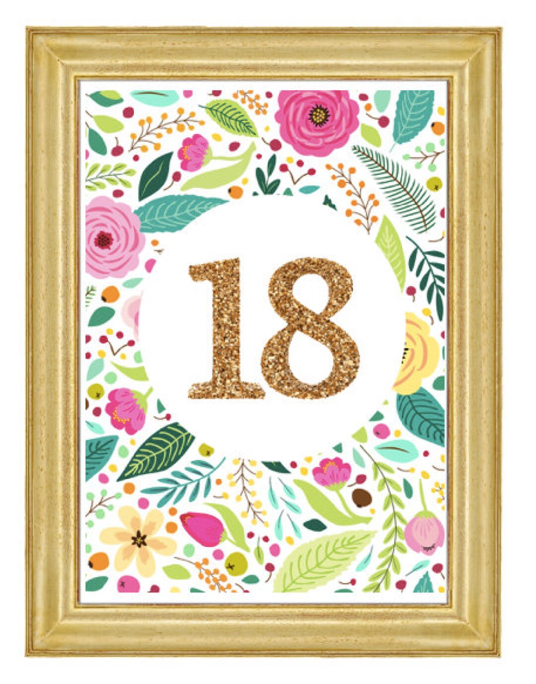 Happy 18th Birthday, Printable, 4 Sizes, 4x6 5x7 6x8 8x10, Instant ...