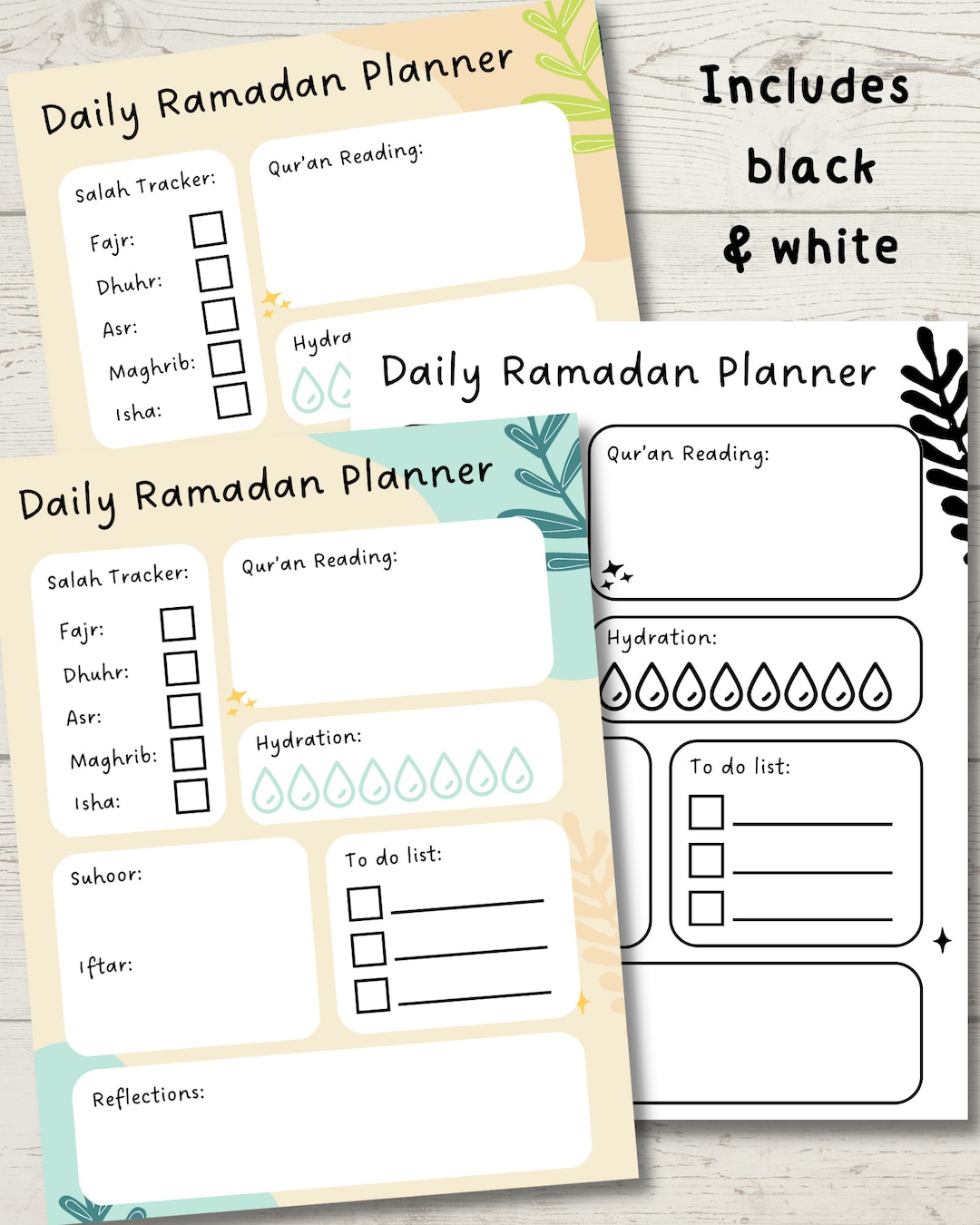 Ramadan Planner Printable INSTANT DOWNLOAD (3 Pages) - Etsy