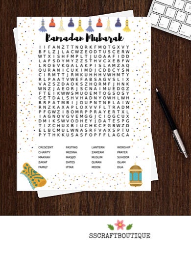 Ramadan Word Search and Answers- INSTANT DOWNLOAD - Etsy