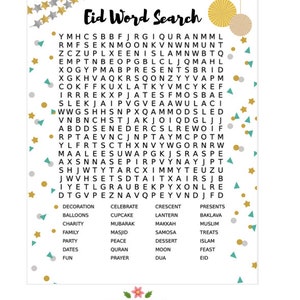 Eid Word Search - INSTANT DOWNLOAD - Etsy Canada