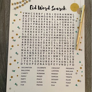 Eid Word Search - INSTANT DOWNLOAD - Etsy Canada