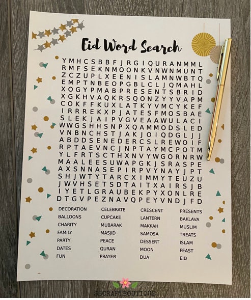 Eid Word Search INSTANT DOWNLOAD - Etsy Canada