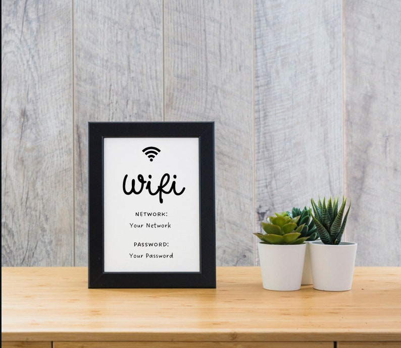 Wifi Password Sign, Editable, Wifi Sign, Printable, 4 Sizes, 4x6 5x7 ...