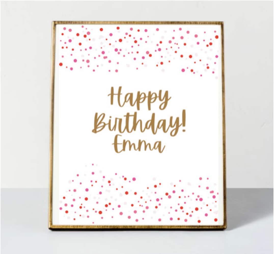 Happy Birthday Sign, Pink and Blue, Editable, Printable, 4 Sizes, 4x6 ...