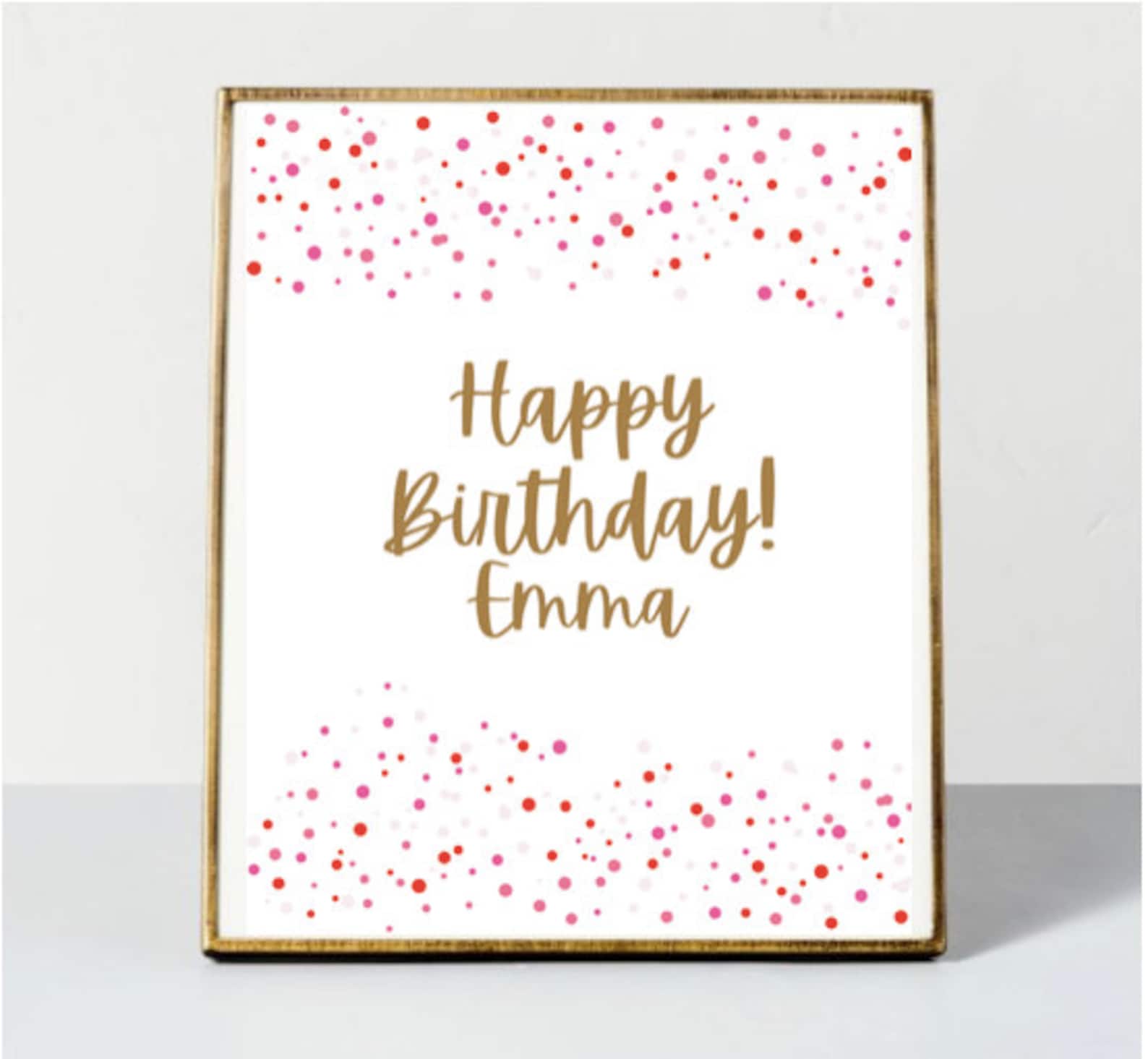 Happy Birthday Sign, Pink and Blue, Editable, Printable, 4 Sizes, 4x6 ...