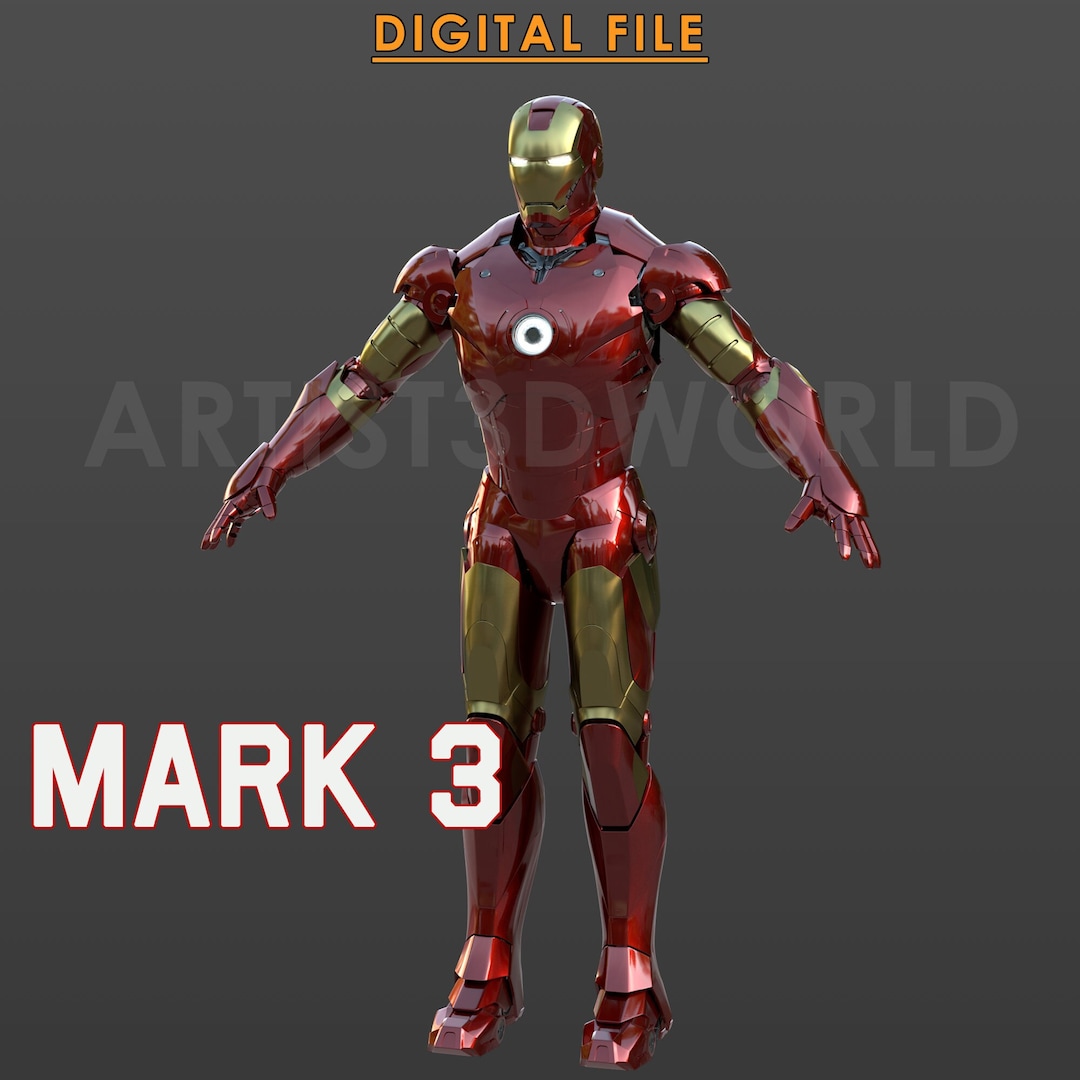 Iron Man Mark 3 Cosplay Suit STL File for 3D Printing High Quality ...