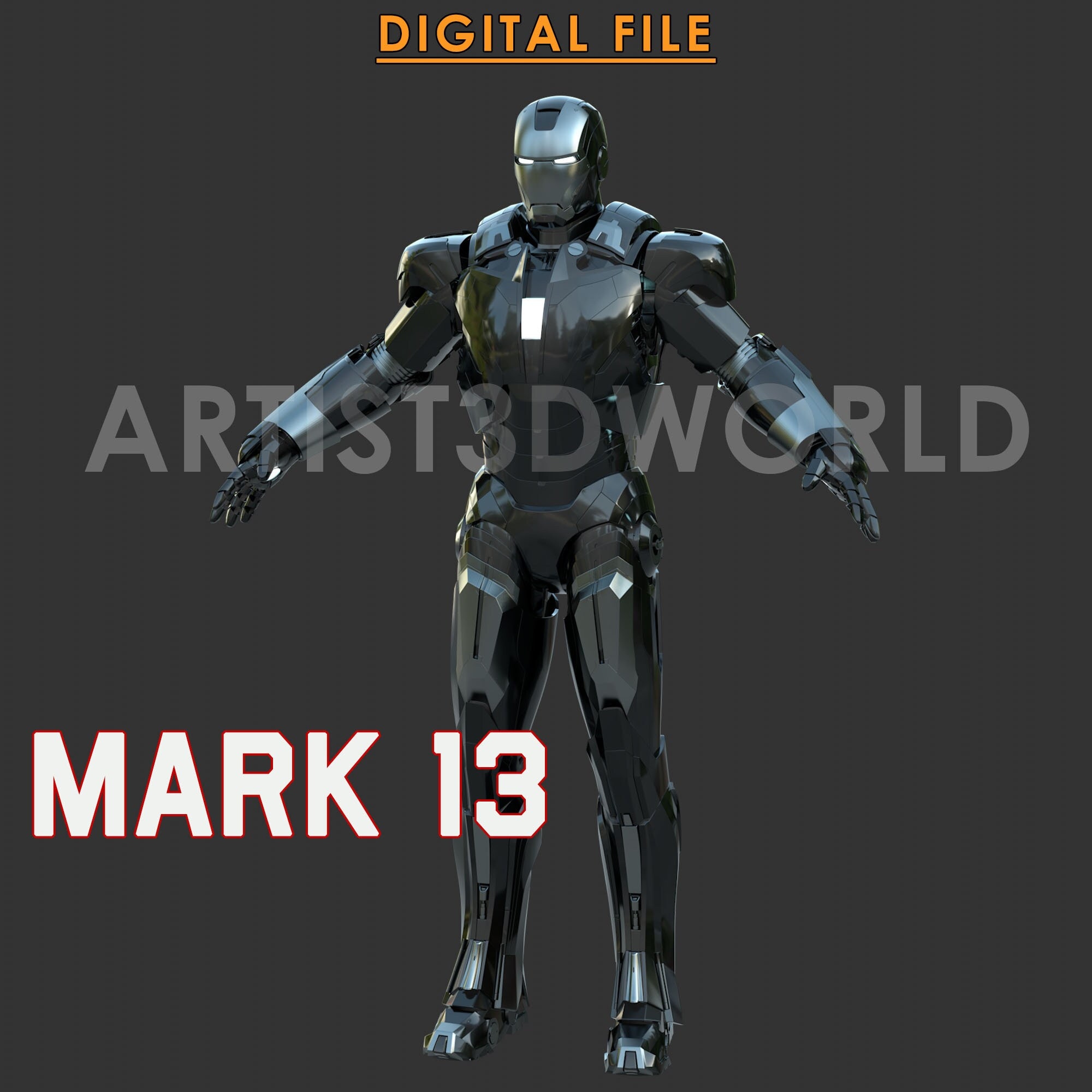 Iron Man Mark 13 Cosplay Suit STL File for 3D Printing High Quality ...