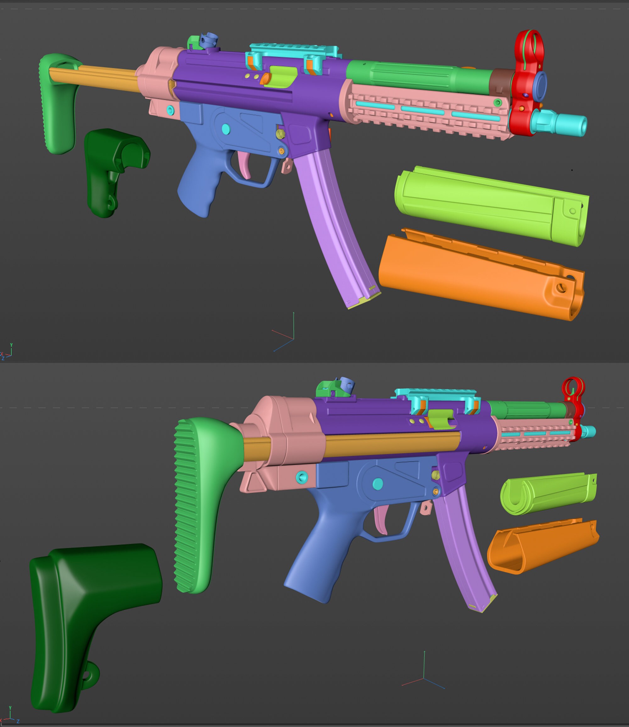 HK MP5 Custom 3d Model, STL File for 3d Printing, Replica Prop for ...