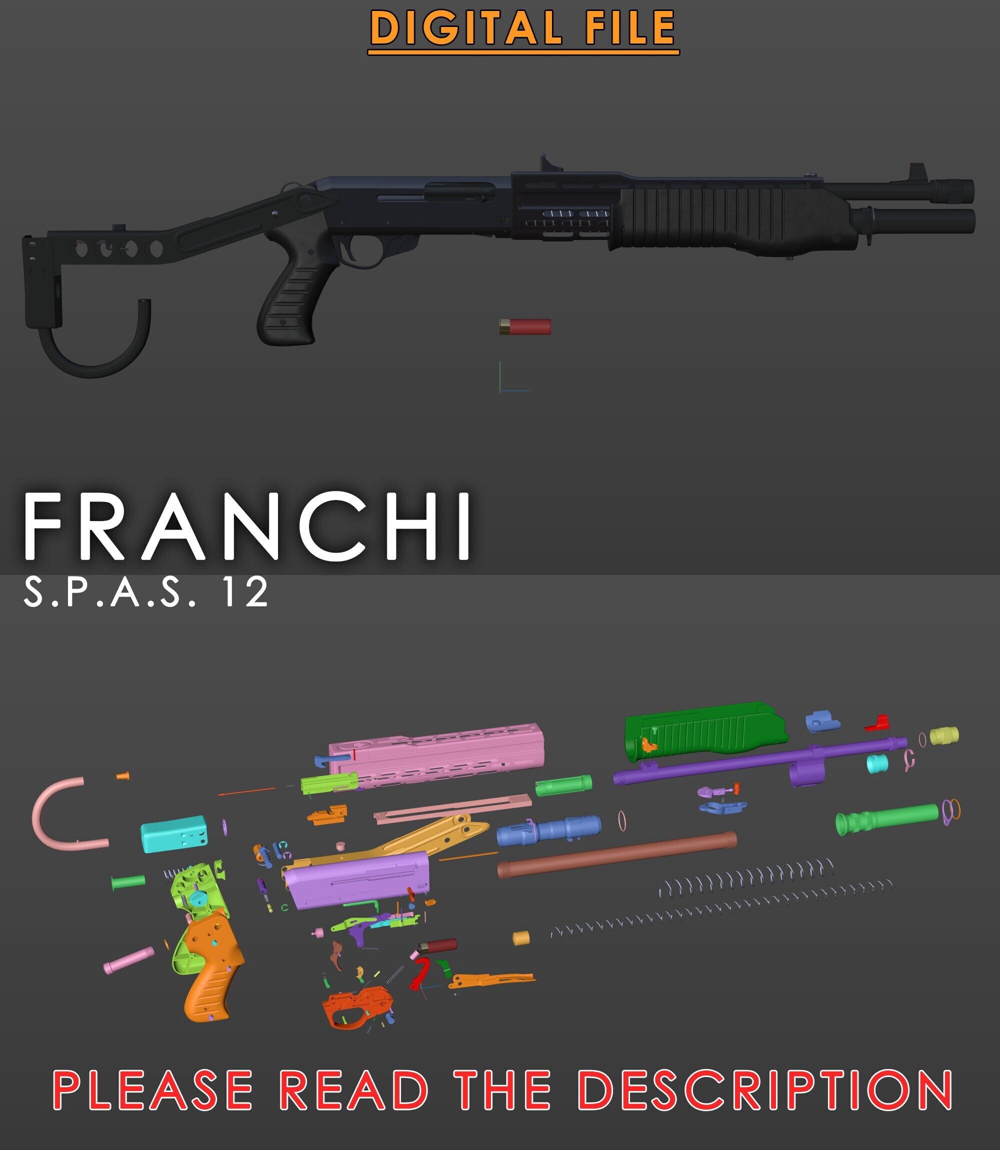 How To Draw A Spas 12 Shotgun