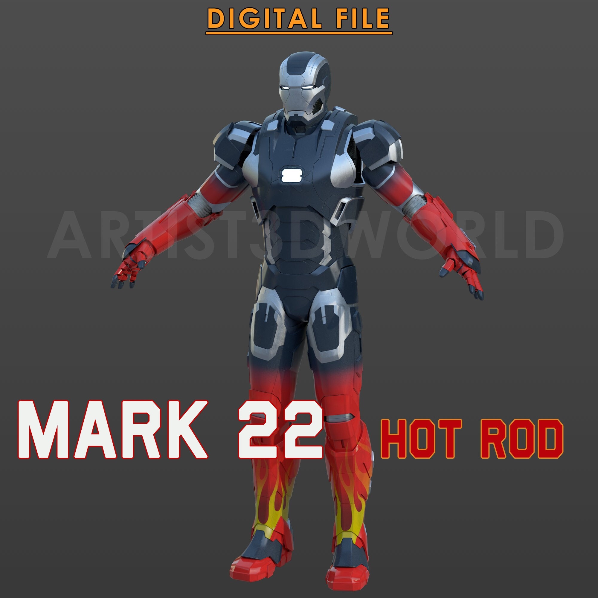 Iron Man Mark 22 Cosplay Suit STL File for 3D Printing High Quality ...