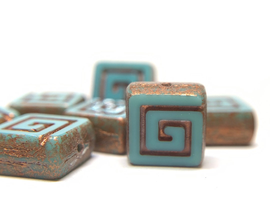 9x9mm Celtic Squares, Square Beads, Czech Glass Beads - Etsy