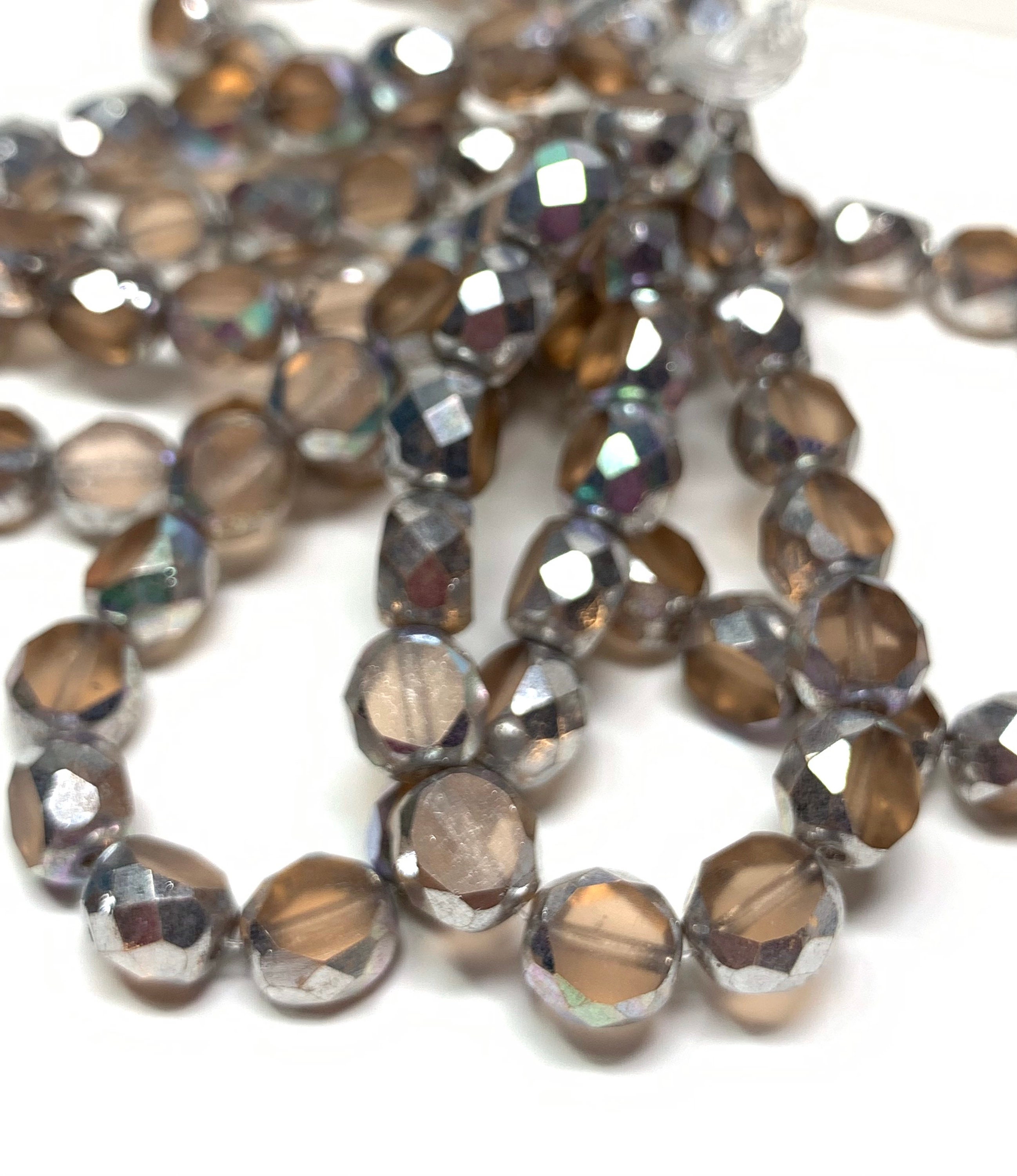 8mm Peach Rounds Table Cut Faceted Round Beads Czech Glass - Etsy