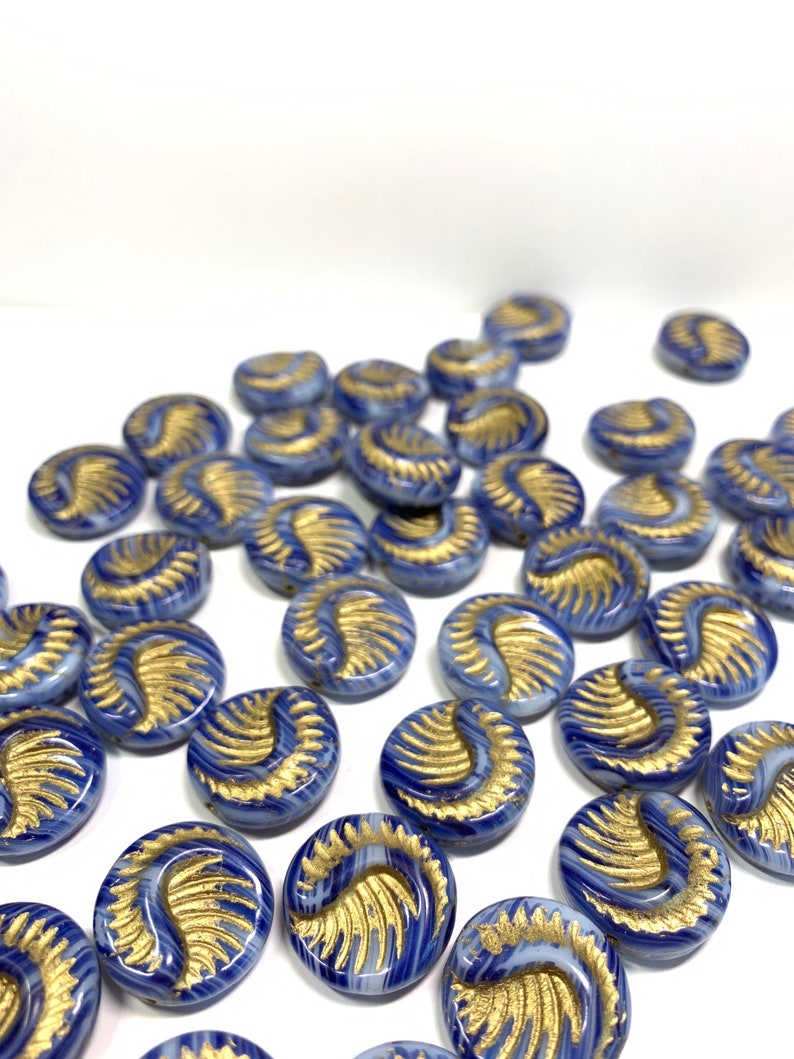 19mm Striated Fossils Beads, Czech Glass Beads - Etsy