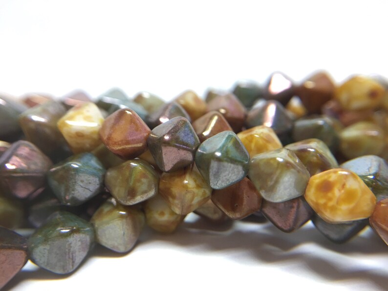 6mm Rustic Rainbow, Bi-pyramid Beads, Czech Glass Beads - Etsy