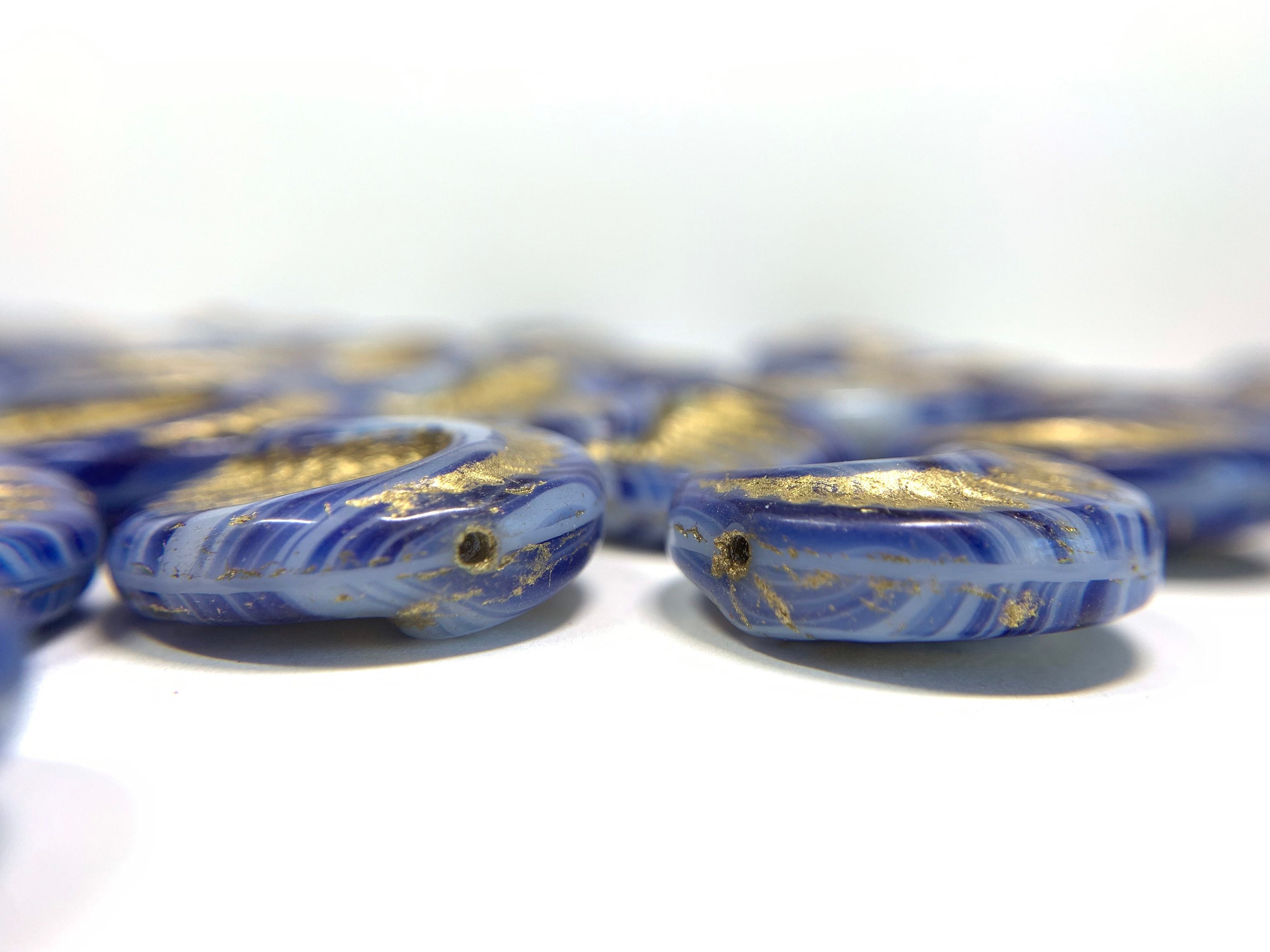 19mm Striated Fossils Beads, Czech Glass Beads - Etsy