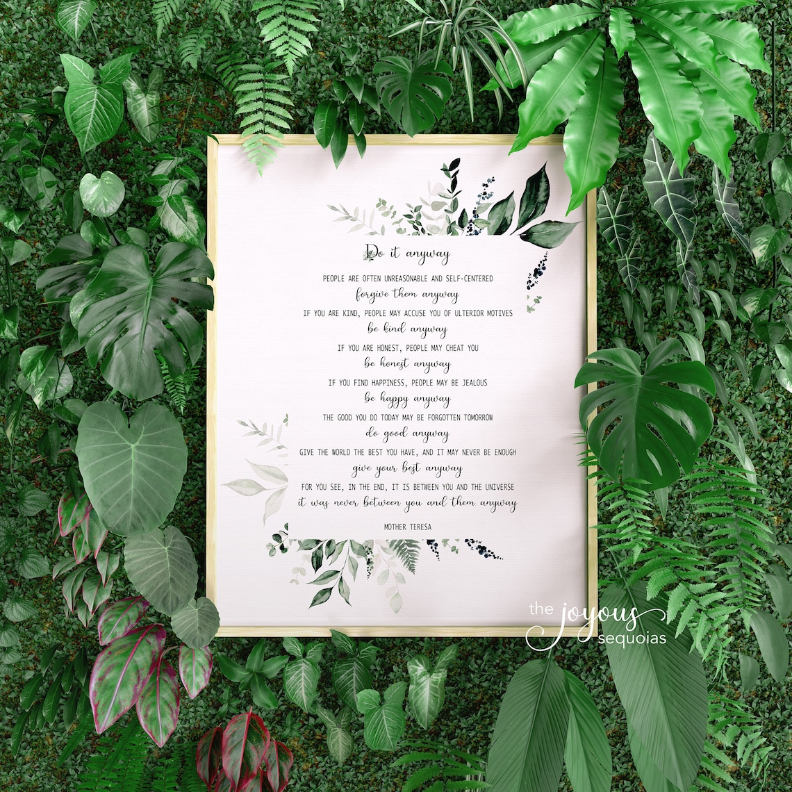 Do It Anyway Printable Poem, Non-religious Mother Teresa Quote ...