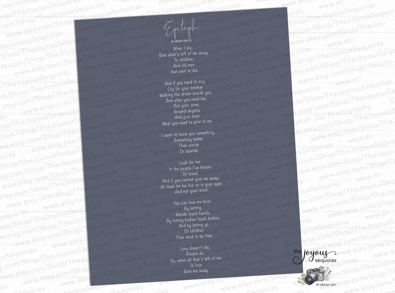 Epitaph Blue Printable Poem, NCIS Poem Season 18, Digital Download, in ...