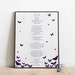 Epitaph Purple Butterflies Red Hearts Printable Poem, Digital Print ...