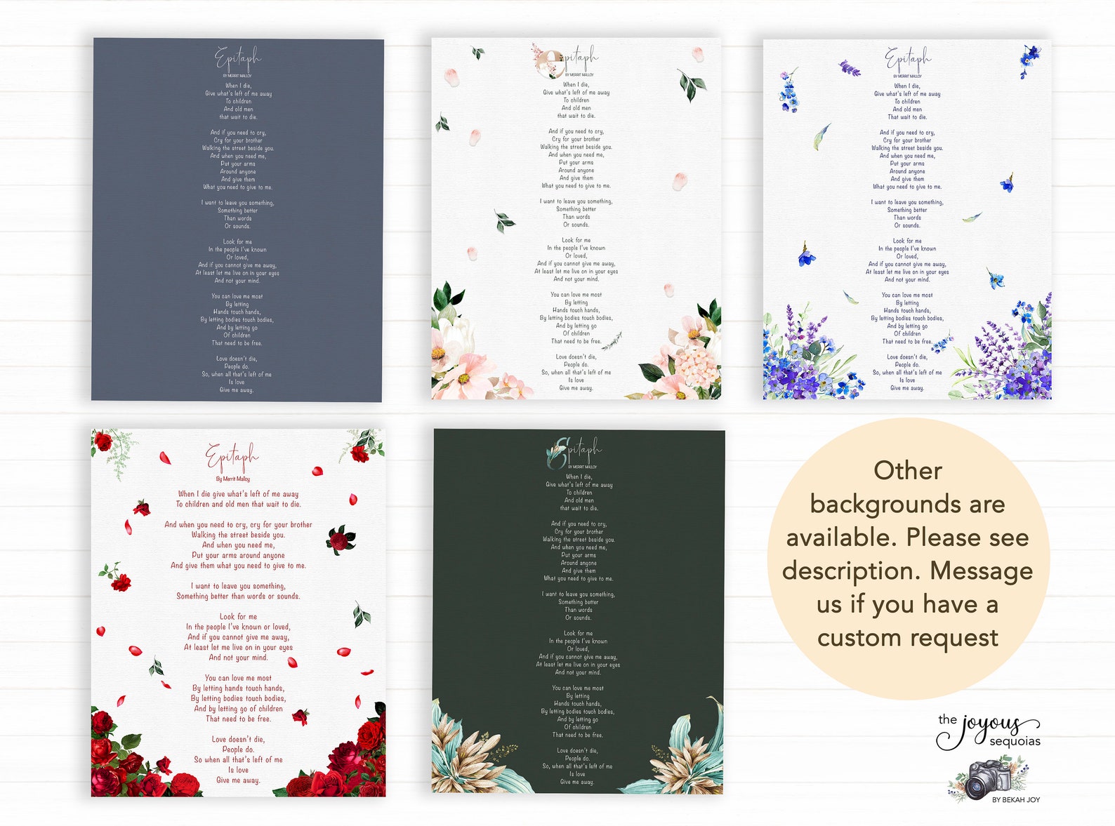 Epitaph Forget-me-not Printable Poem, NCIS Poem Season 18, Digital ...