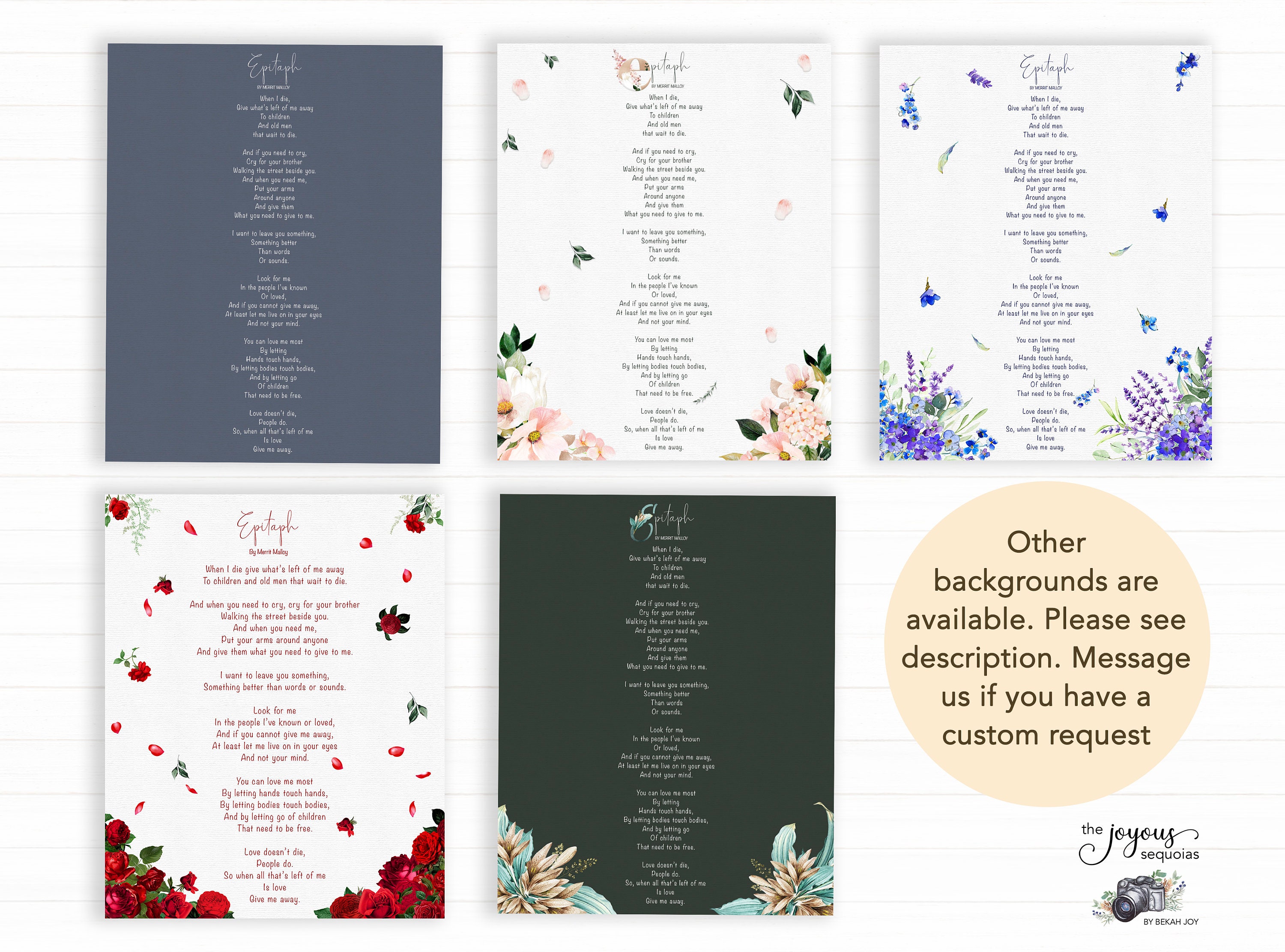 Epitaph Forget-me-not Printable Poem, NCIS Poem Season 18, Digital ...