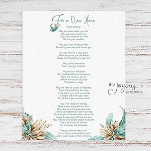 New Home Blessing Printable Poem, Digital Download, Watercolor Vanilla ...